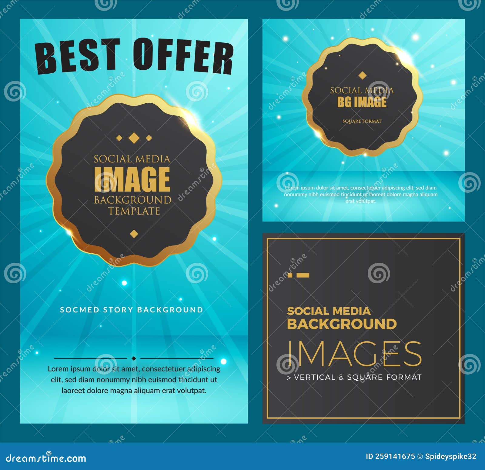 Social Media Background. Vertical and Horizontal Format Stock ...