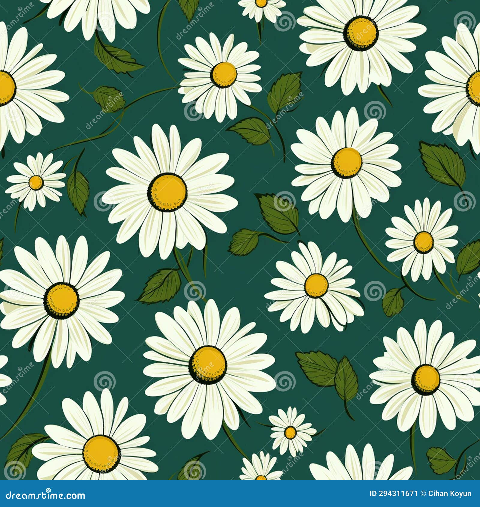 Captivating Daisy Delight Seamless Pattern Stock Illustration ...