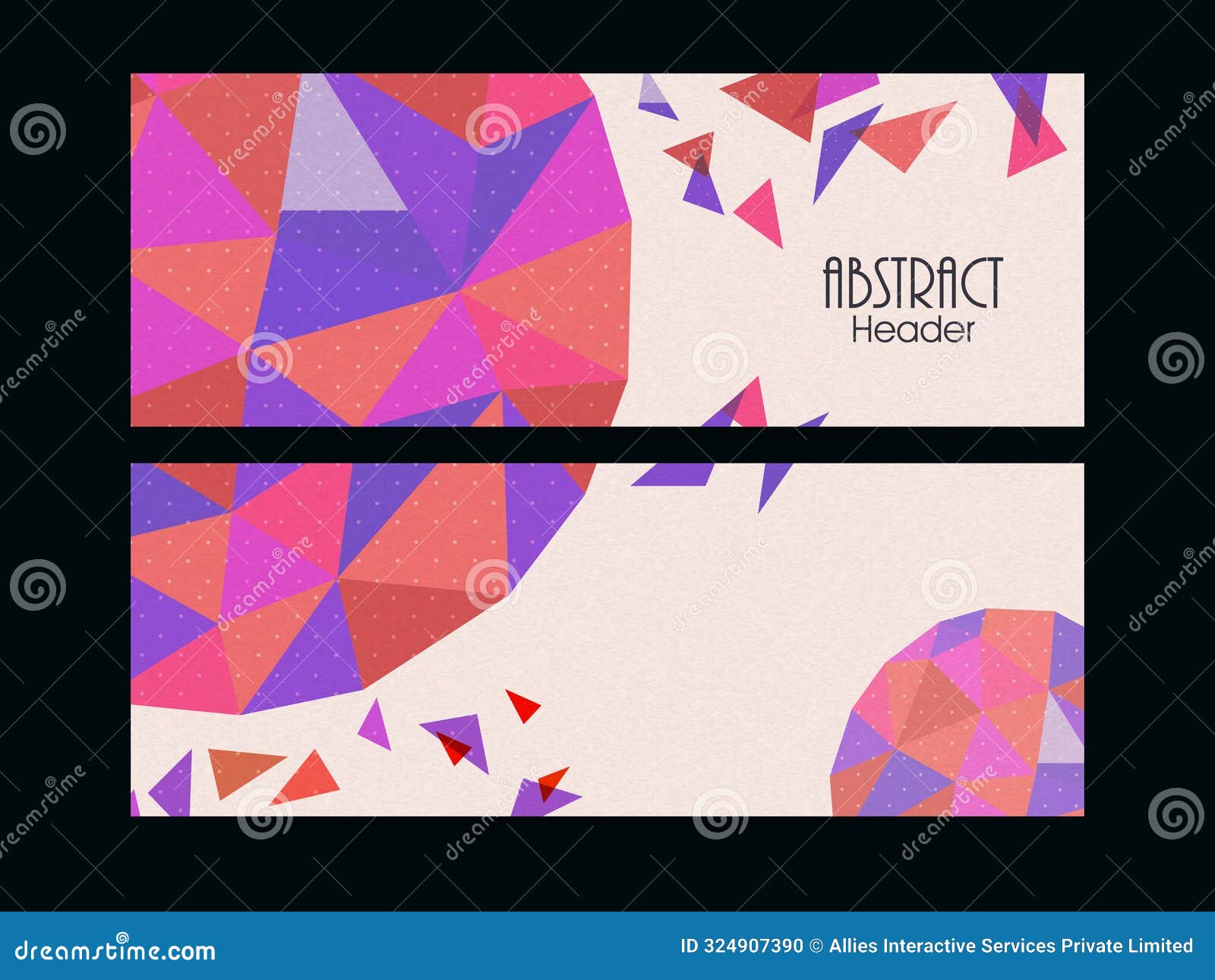 Social Media Banner or Header Design Set in Abstract Geometric Stock ...
