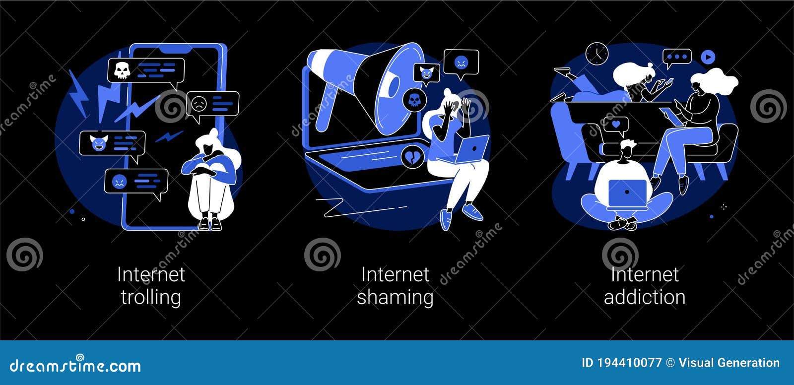 Social Media Behavior Abstract Concept Vector Illustrations. Stock ...