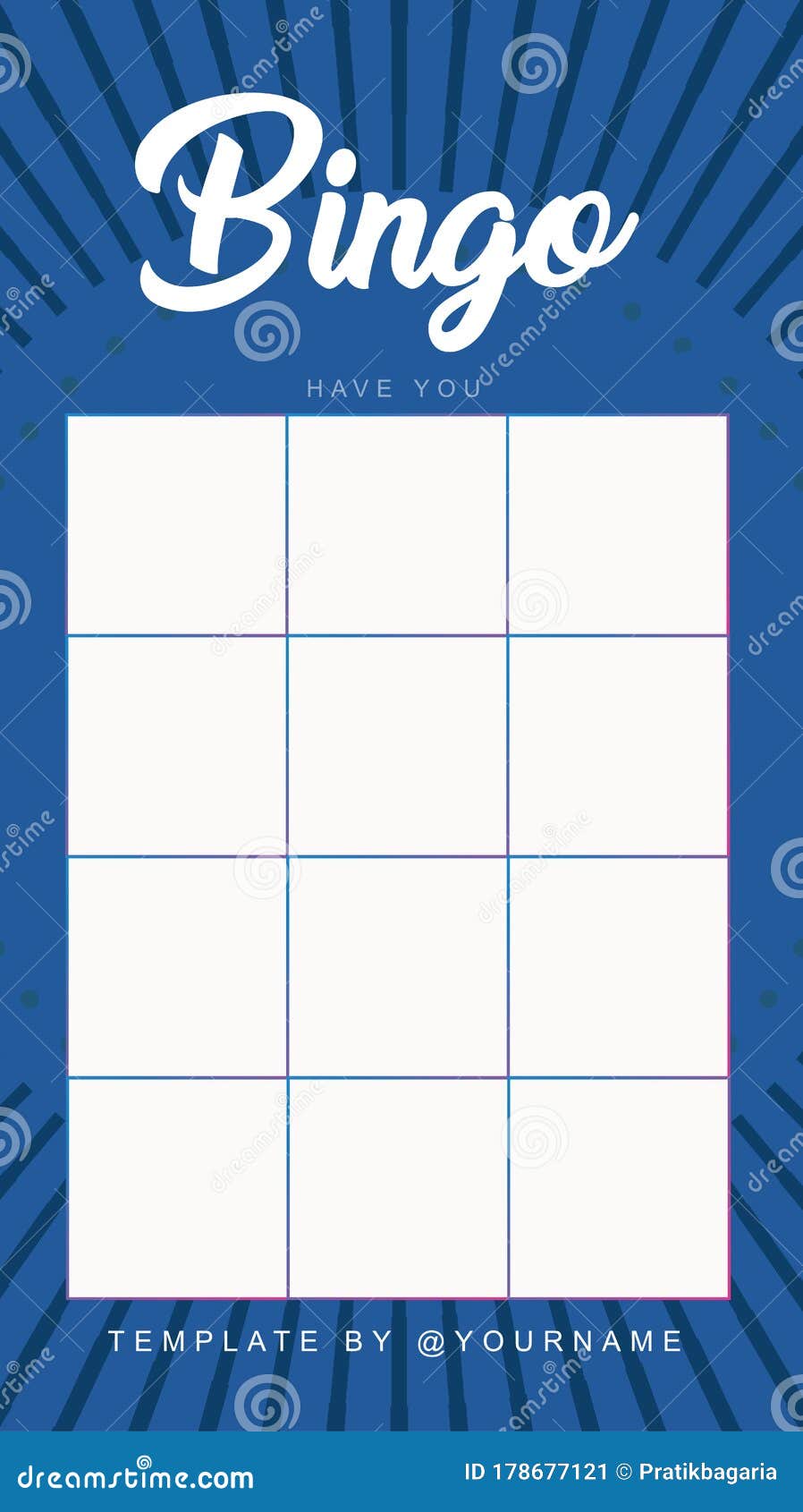 Social Media Bingo Challenge Template Stock Vector - Illustration of ...