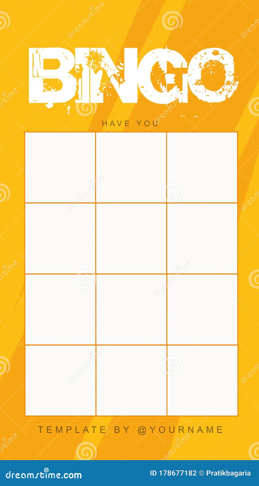 Social Media Bingo Challenge Template Stock Vector - Illustration of ...