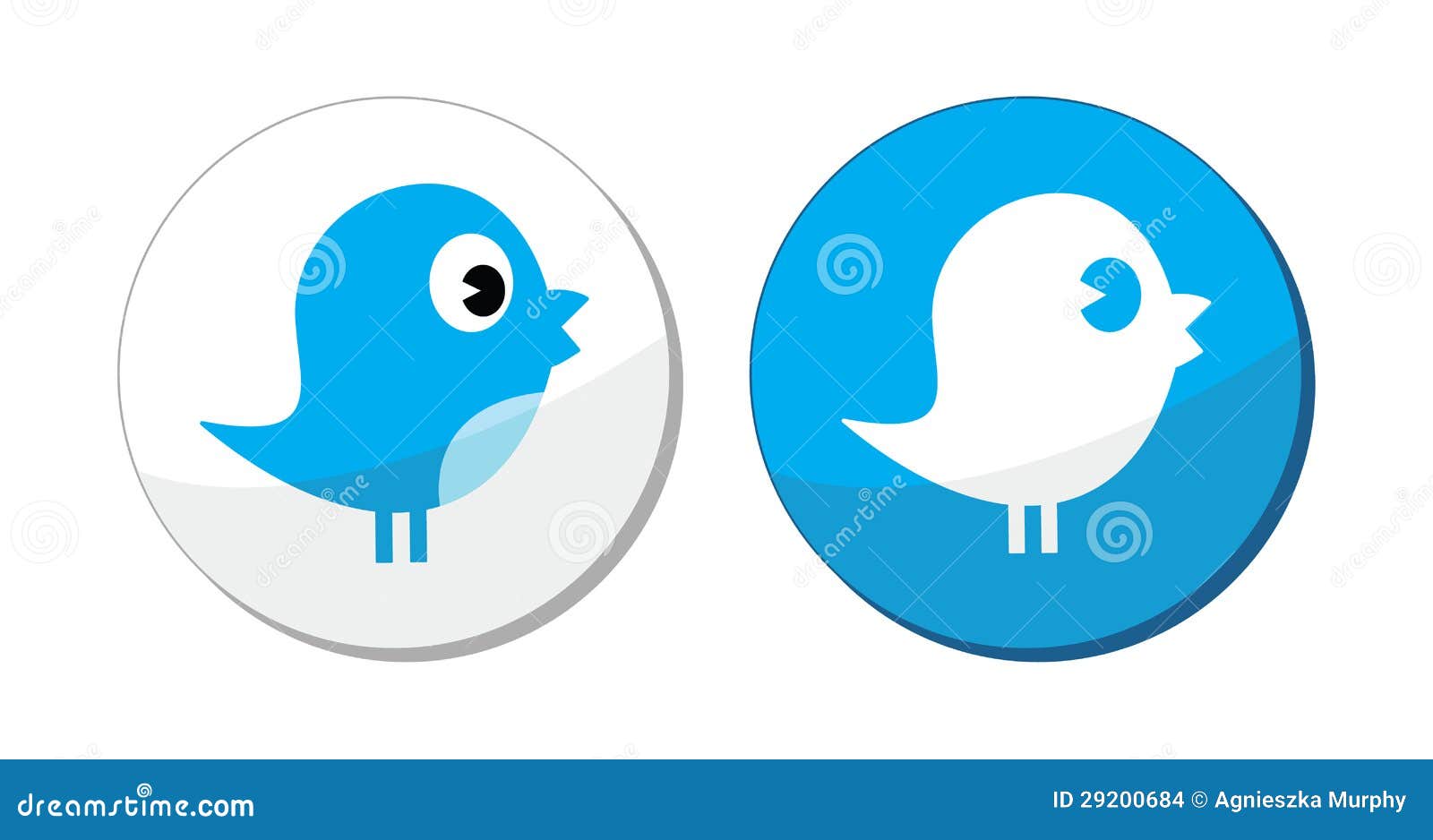 Social Media Blue Bird Labels Stock Illustration - Illustration of blog ...