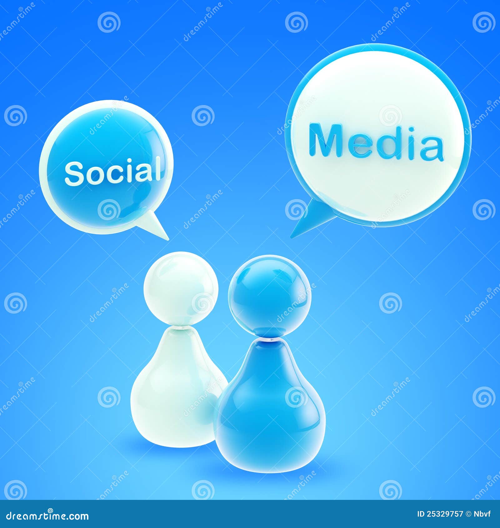 Social Media Blue Glossy Emblem Stock Illustration - Illustration of ...