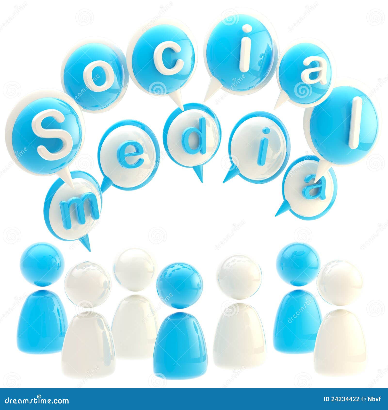 Social Media Blue Glossy Emblem Isolated Stock Illustration ...
