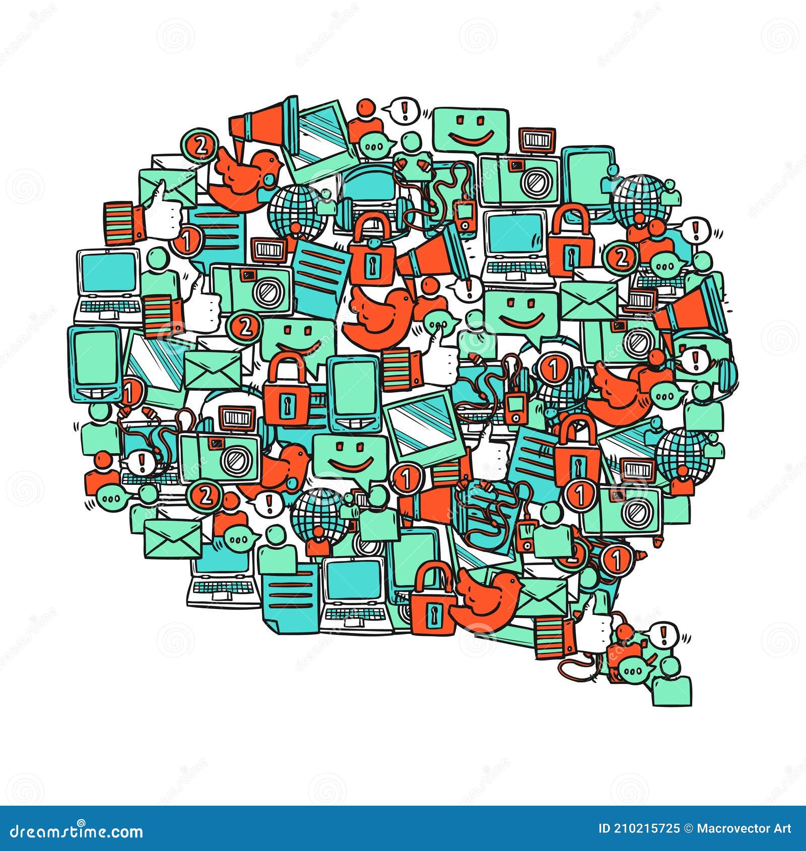 Social Media Bubble stock vector. Illustration of brainstorming - 210215725
