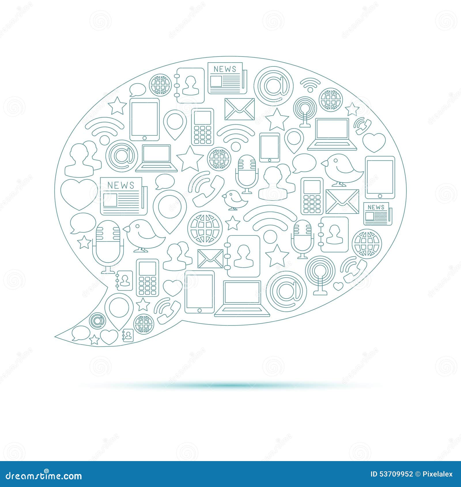 Social Media Bubble stock vector. Illustration of media - 53709952