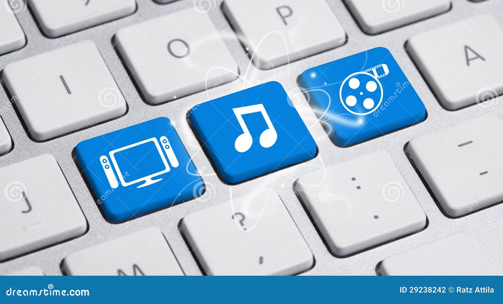 Social Media Button on Keyboard Stock Illustration - Illustration of ...