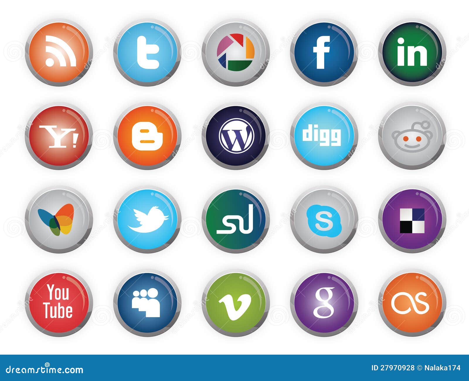 Social Media Buttons editorial stock photo. Illustration of social ...