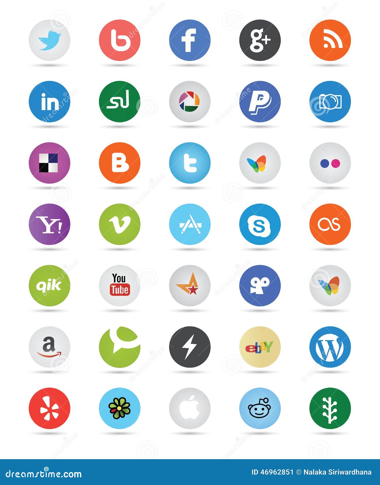 Social Media Buttons editorial photo. Illustration of design - 46962851