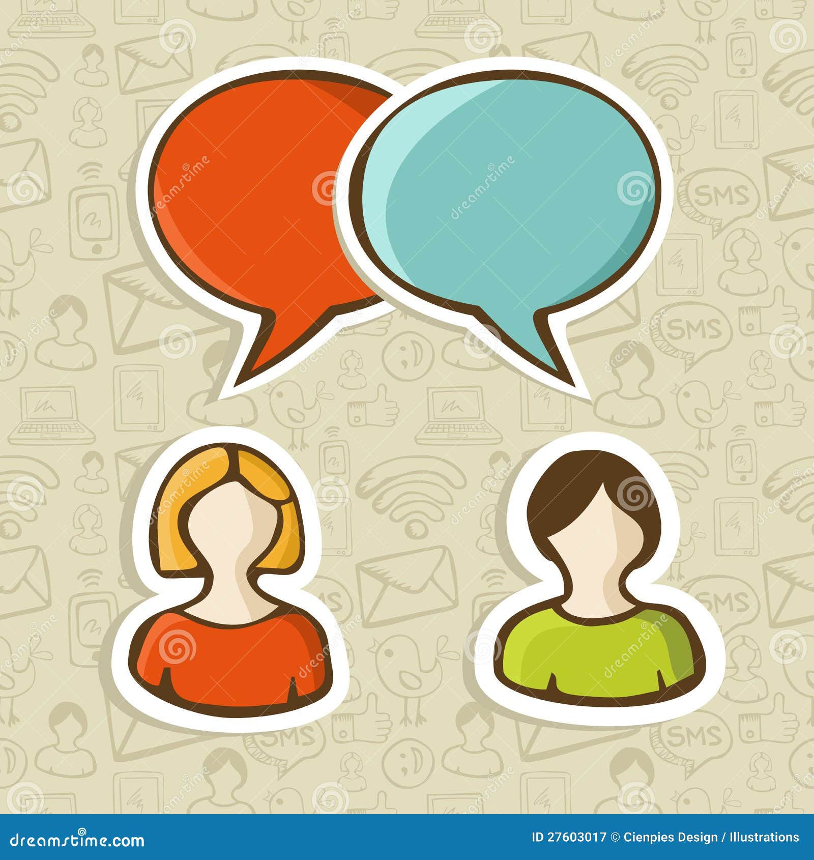 Social Media Chat Icons Set Stock Vector - Illustration of email ...