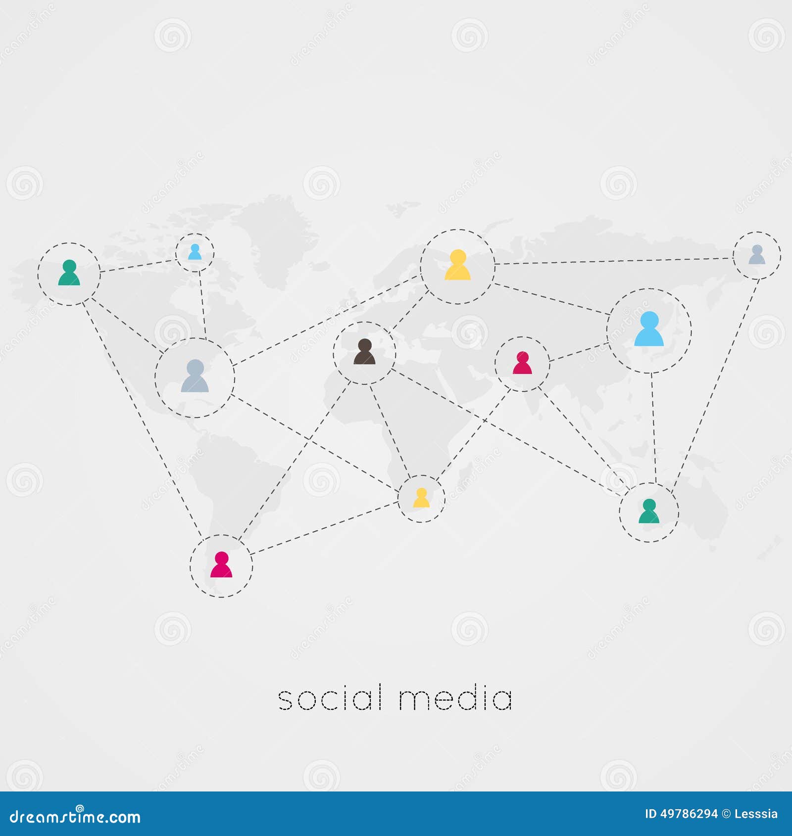 Circles Network Checklist Hands Paragraphs Cartoon Vector ...