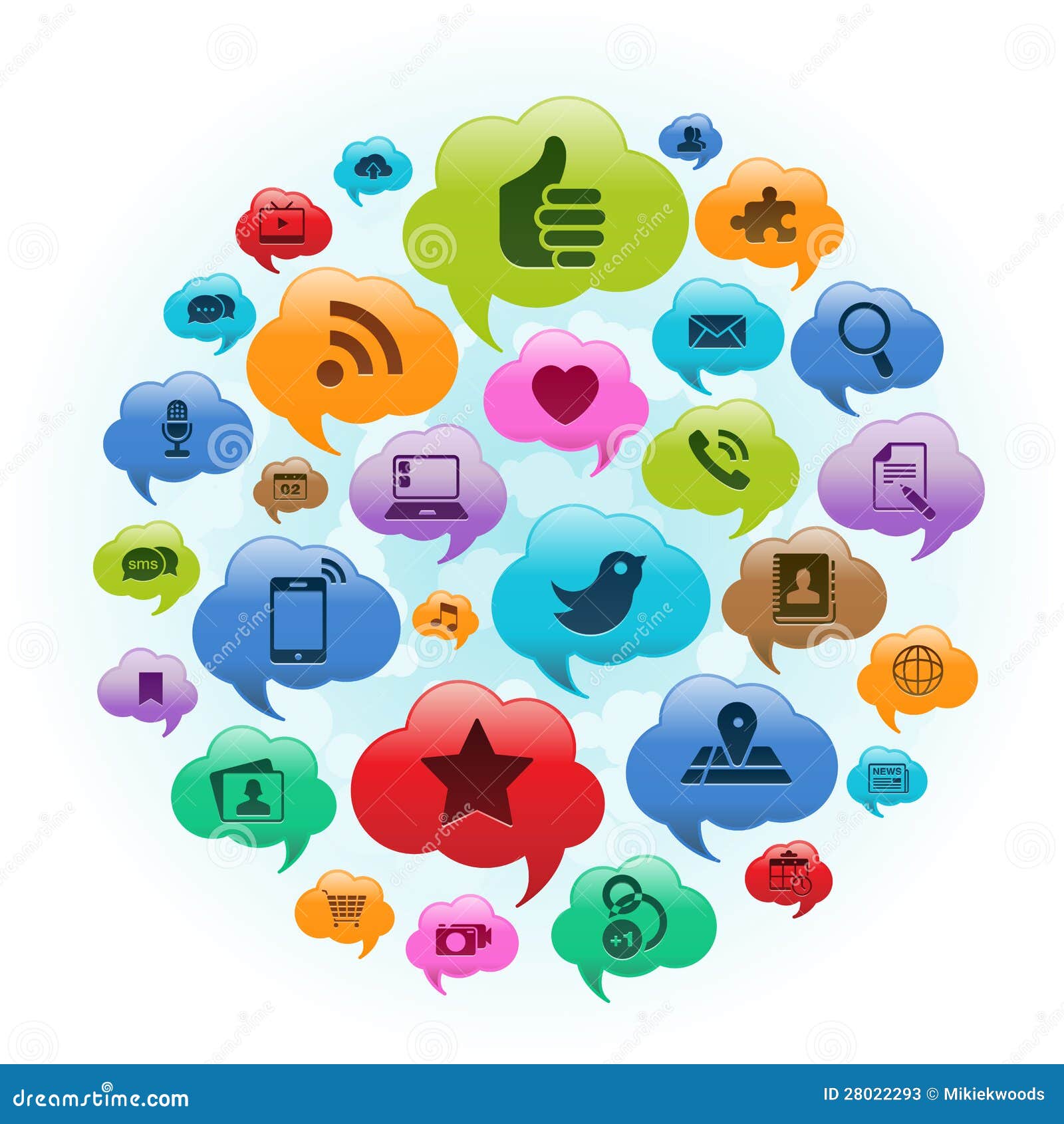 Social Media Cloud stock illustration. Illustration of business - 28022293
