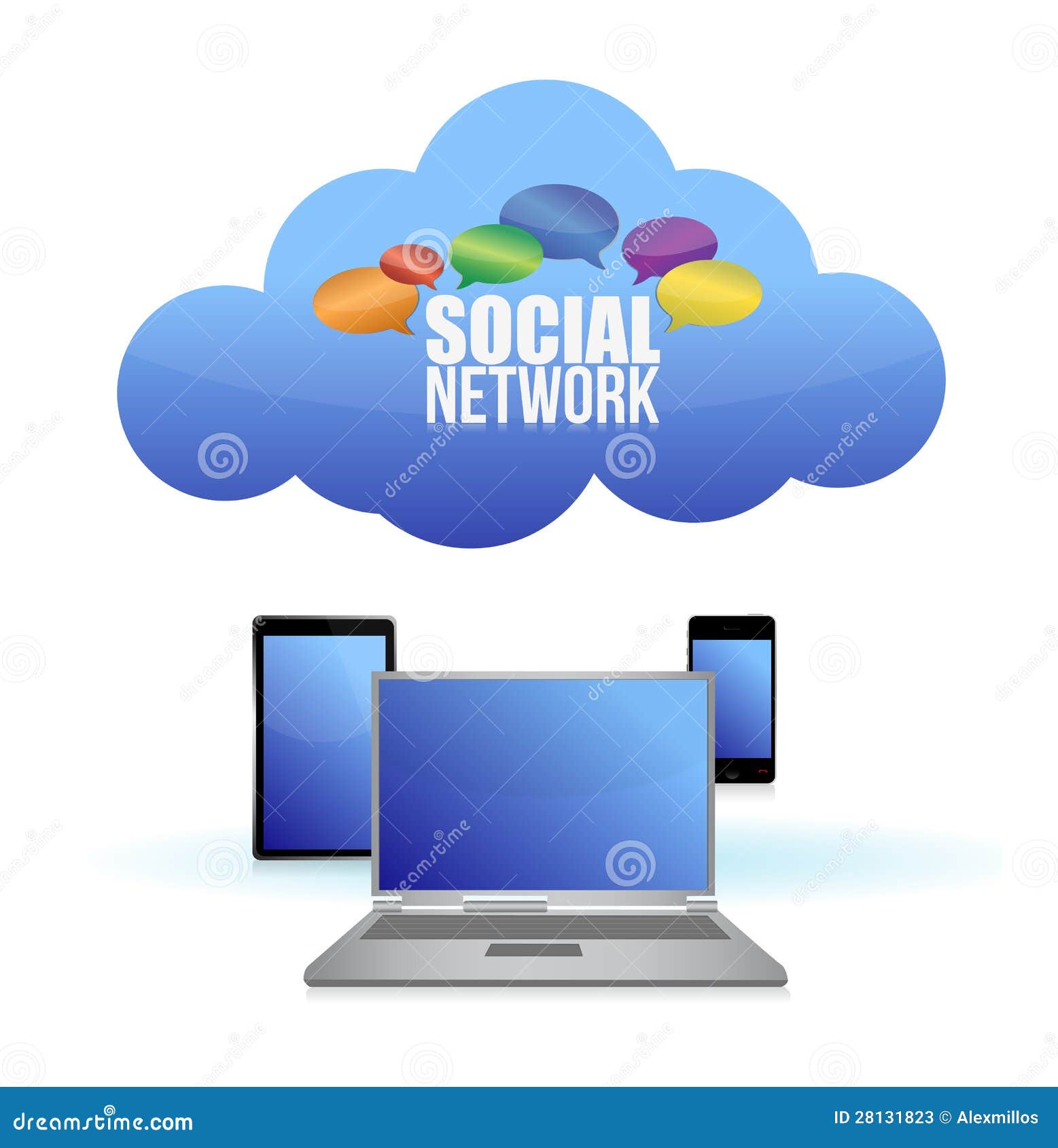 Social Media & Cloud Computing Concept Stock Illustration ...