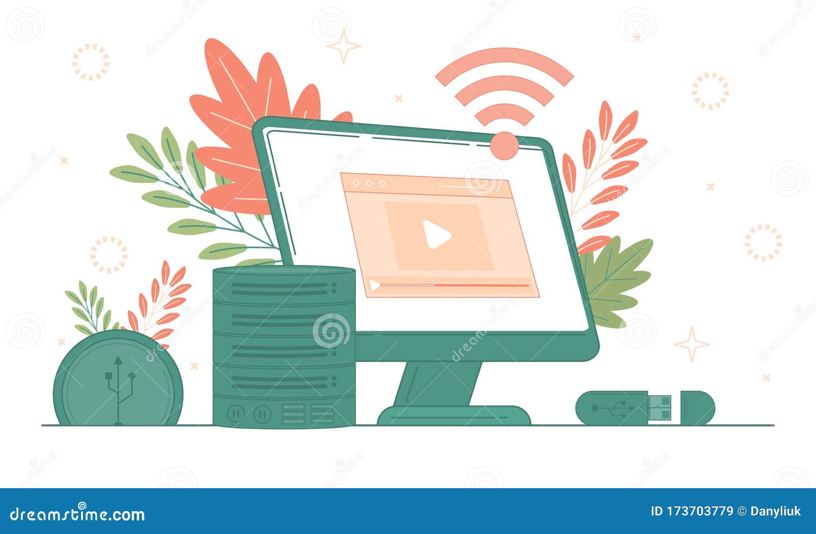 Social Media and Cloud Computing Concept Stock Illustration ...