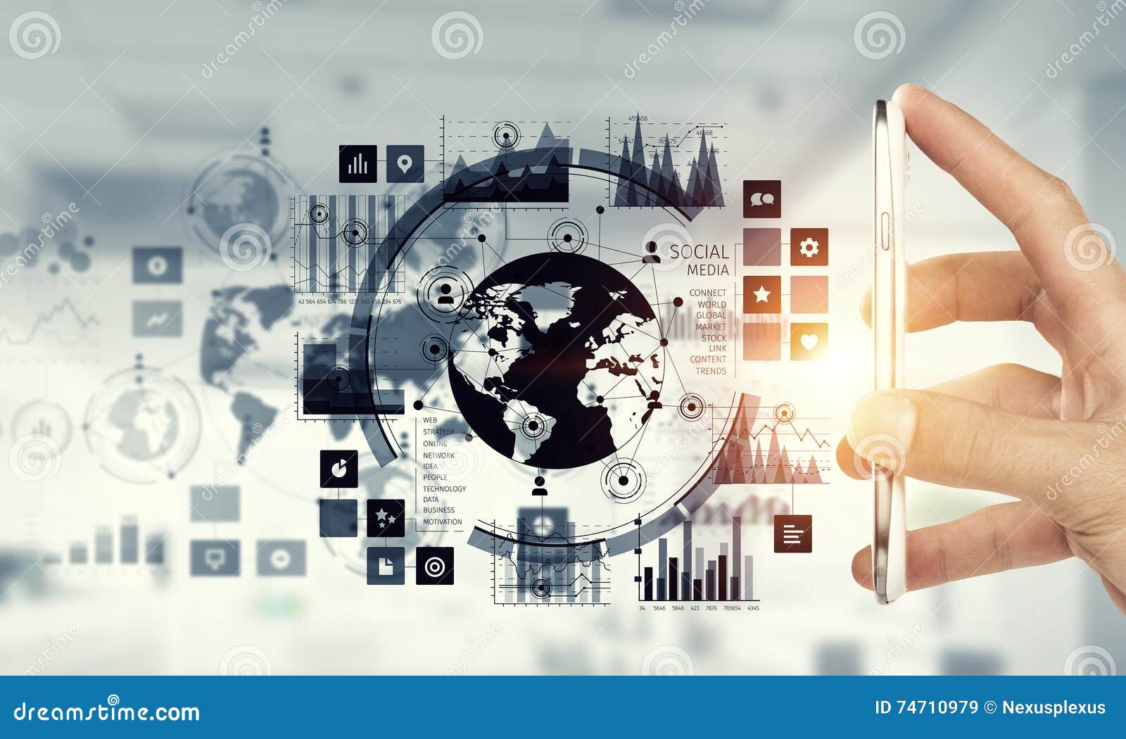 Social Media and Cloud Computing . Mixed Media Stock Image - Image of ...