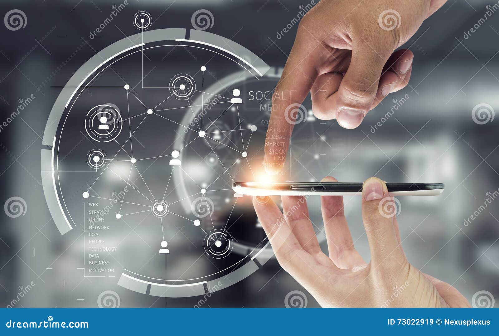Social Media and Cloud Computing Stock Image - Image of finger, mobile ...