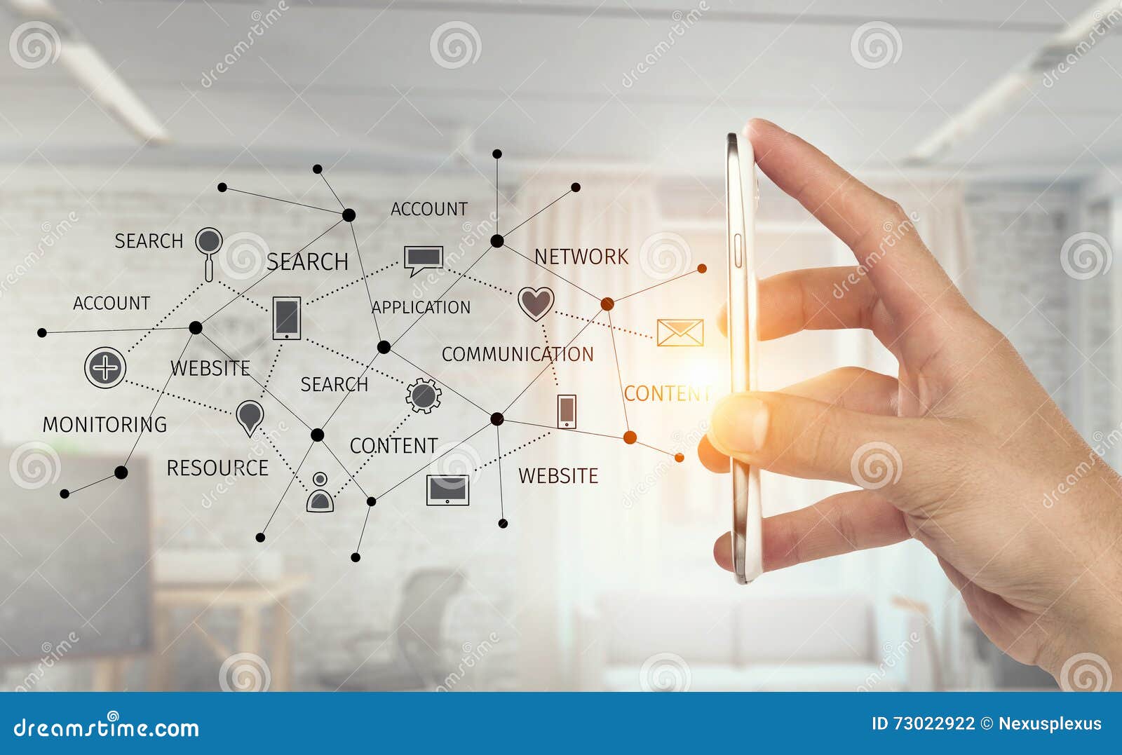 Social Media and Cloud Computing Stock Photo - Image of screen ...