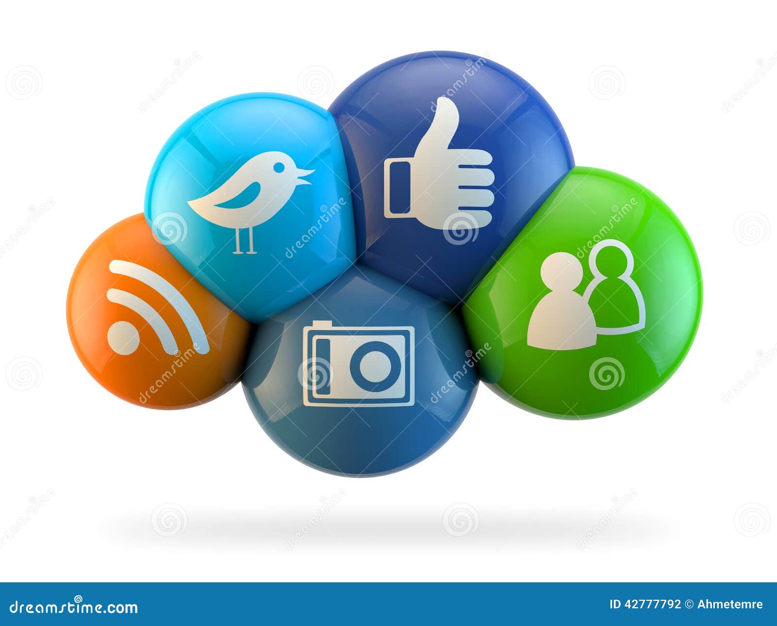 Social media cloud stock illustration. Illustration of color - 42777792
