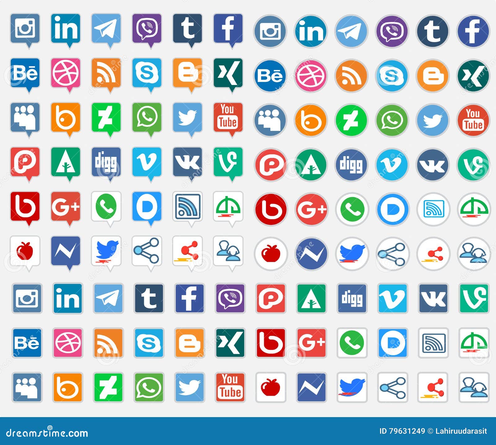 Social Media Collection editorial stock image. Illustration of icon ...