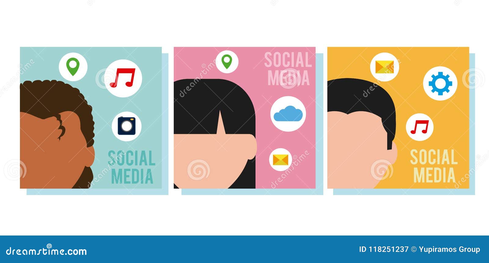 Social media frames stock vector. Illustration of concept - 118251237