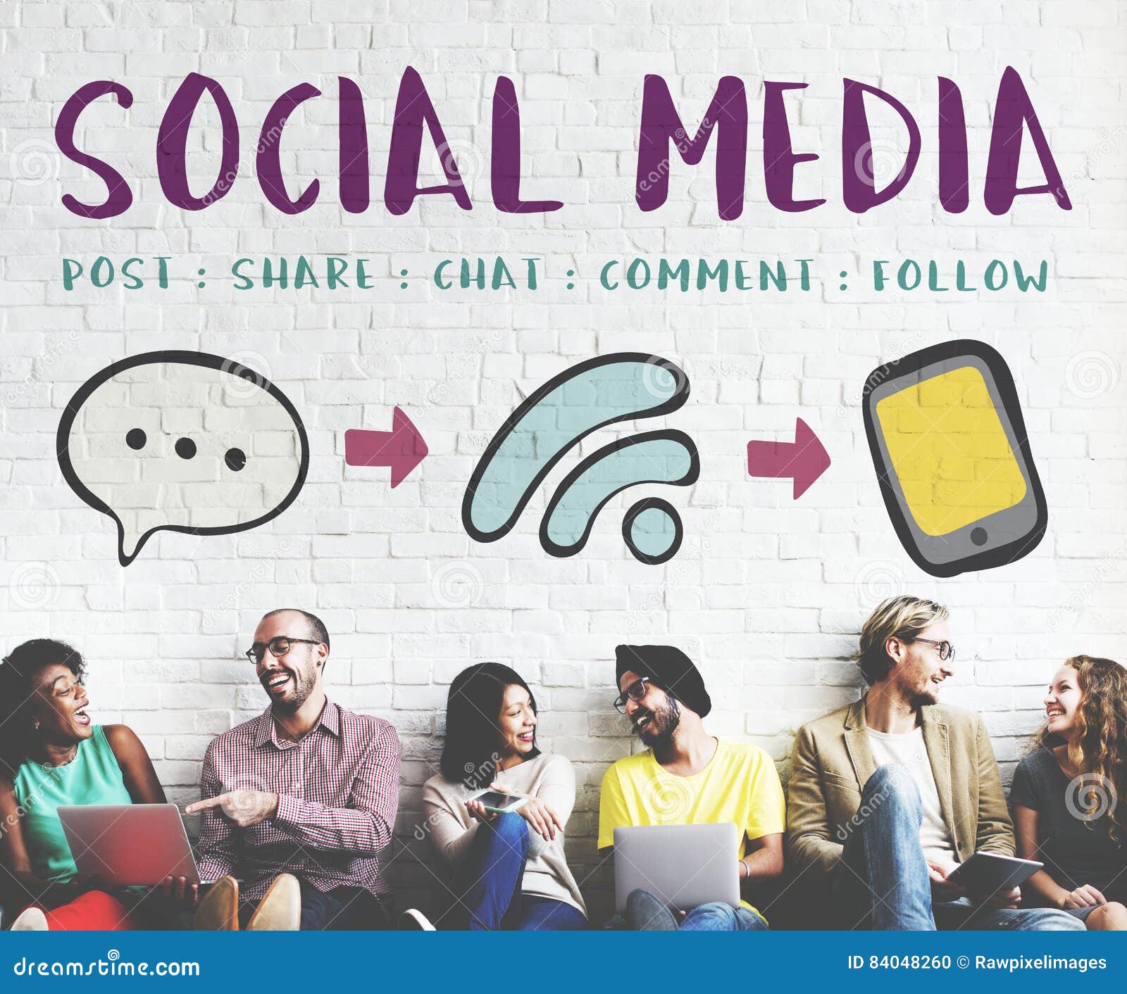 Social Media Communication Message Connecting Concept Stock Photo ...