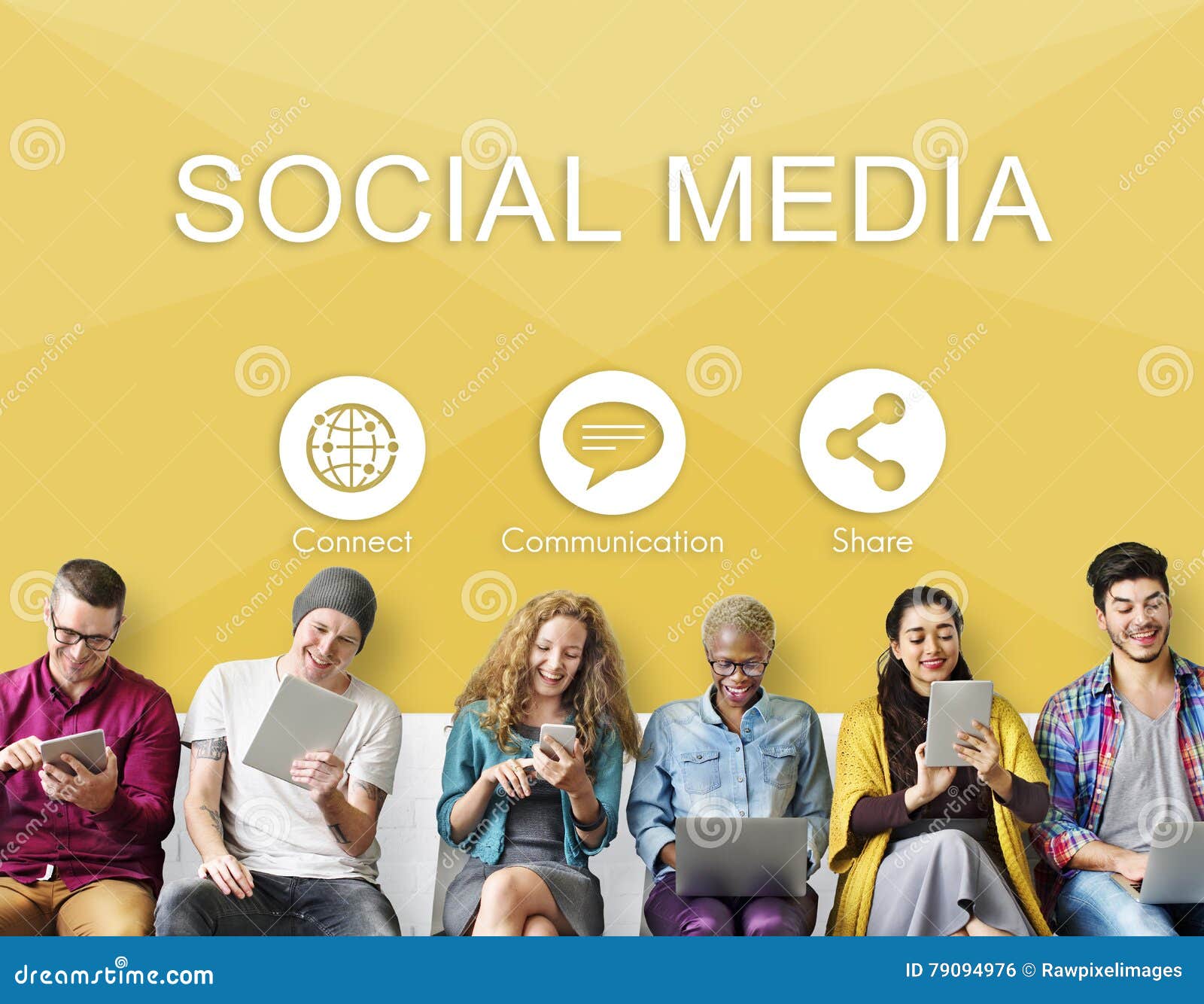 Social Media Communication Share Connect Concept Stock Photo - Image of ...