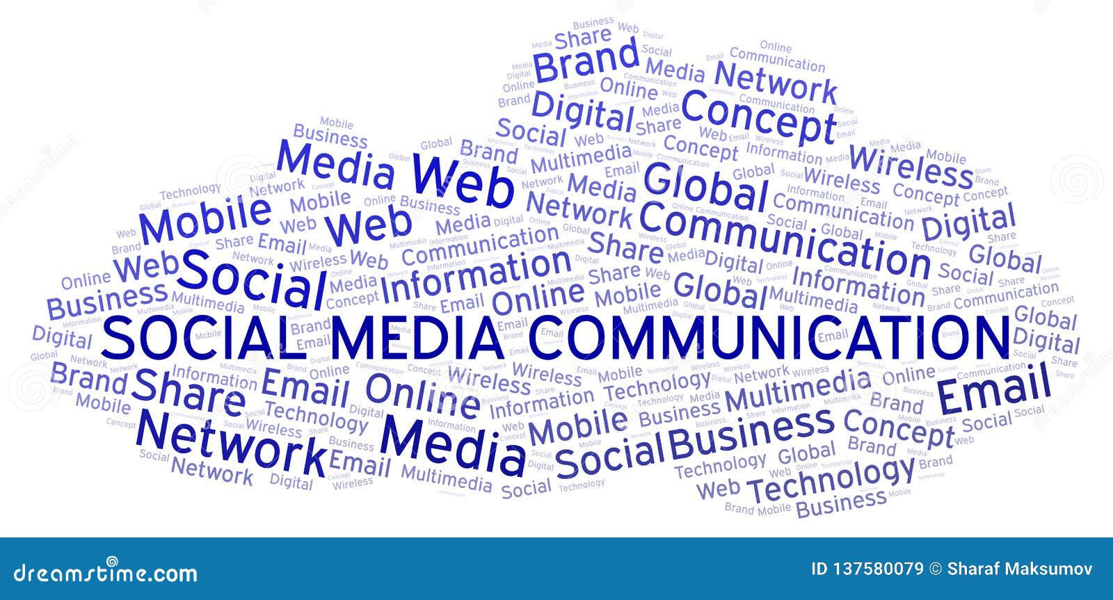 Social Media Communication Word Cloud Stock Illustration - Illustration ...
