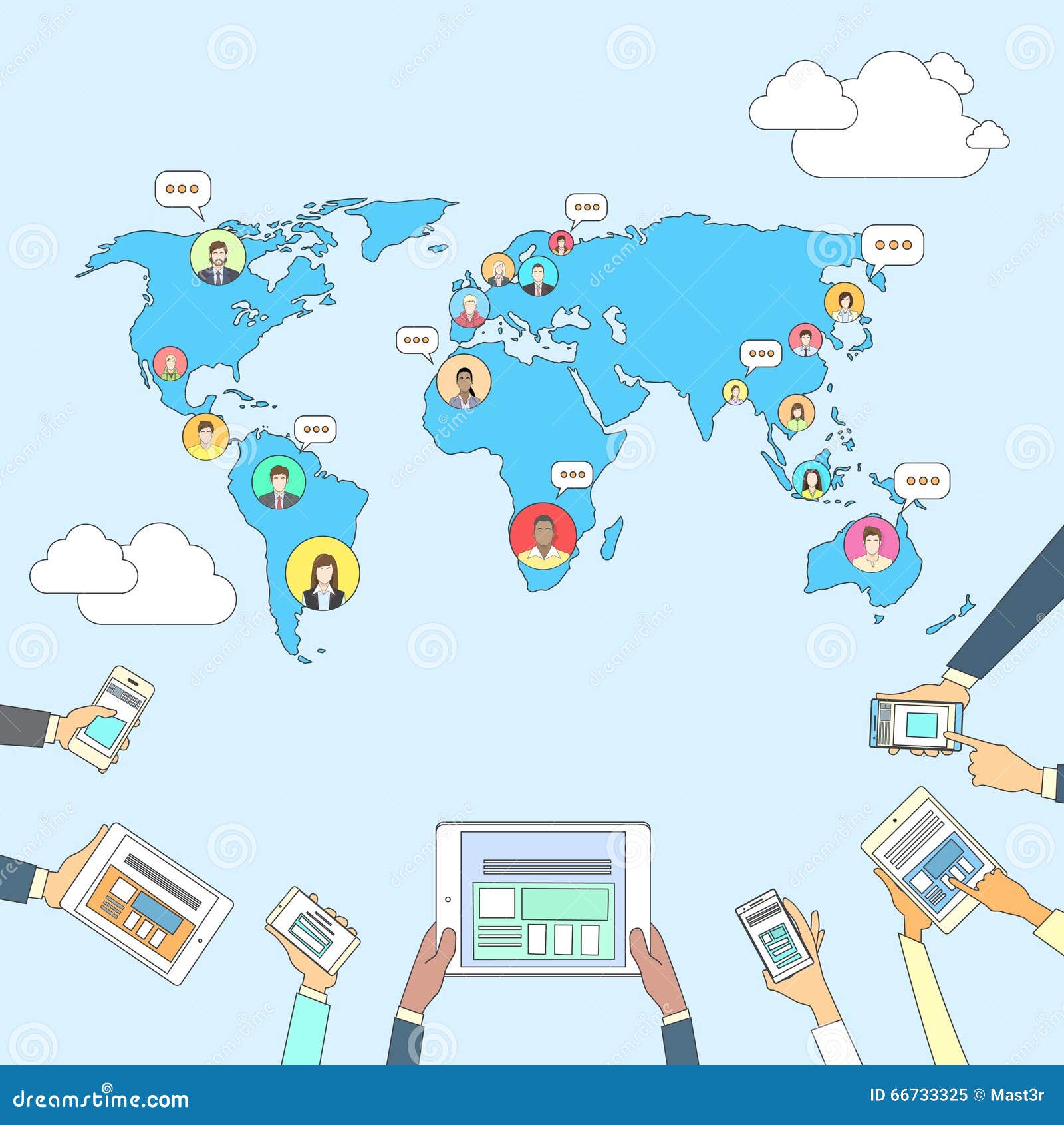 Social Media Communication World Map Concept Internet Network ... Social Media Communication World Map Concept Internet Network ...