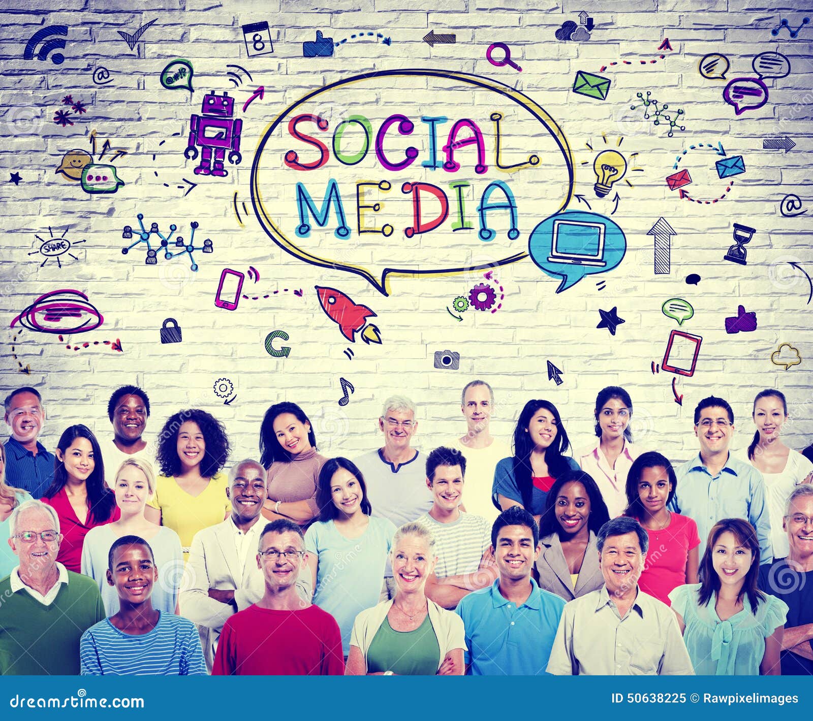 Social Media Communications Diversity Group Technology Concept Stock ...
