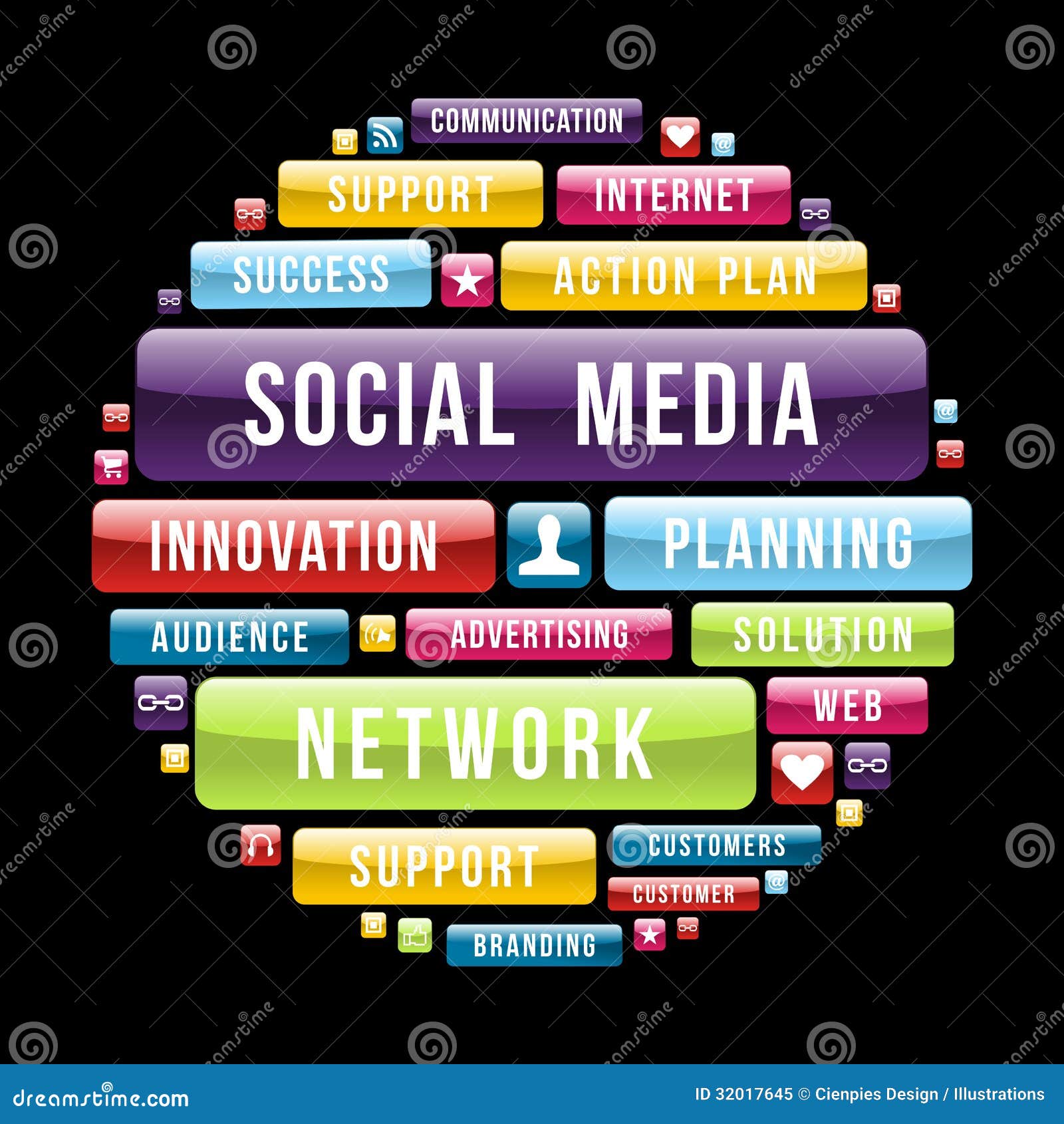 Social Media Concept Circle Stock Vector - Illustration of leadership ...