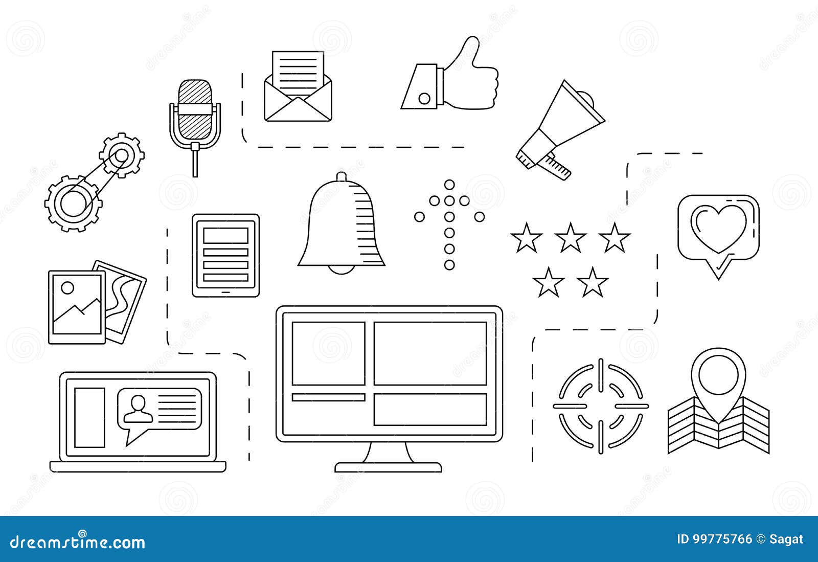 Social Media Concept. Internet Communication Theme Stock Vector ...