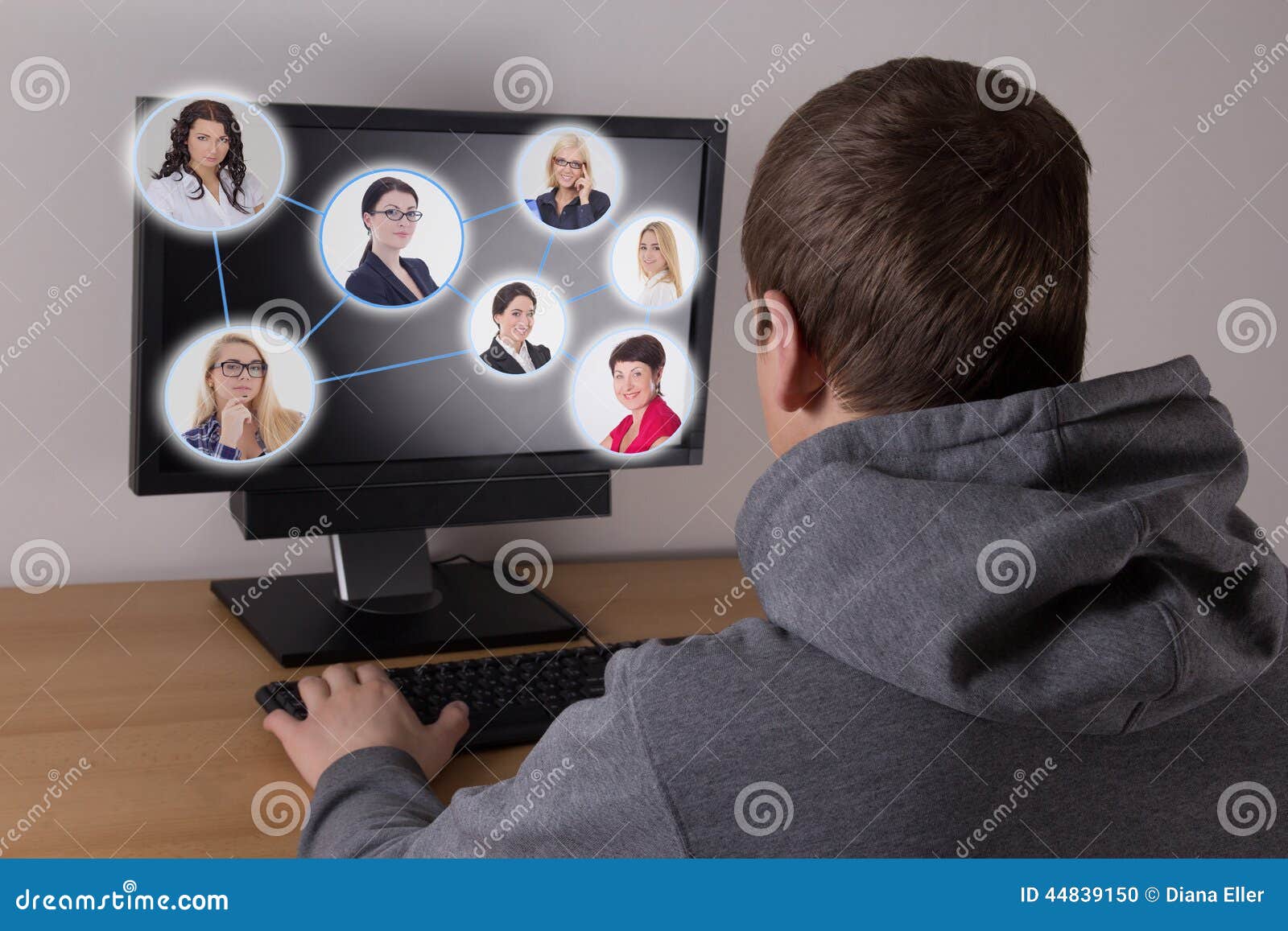 Social Media Concept - Man Using a Computer Stock Photo - Image of ...