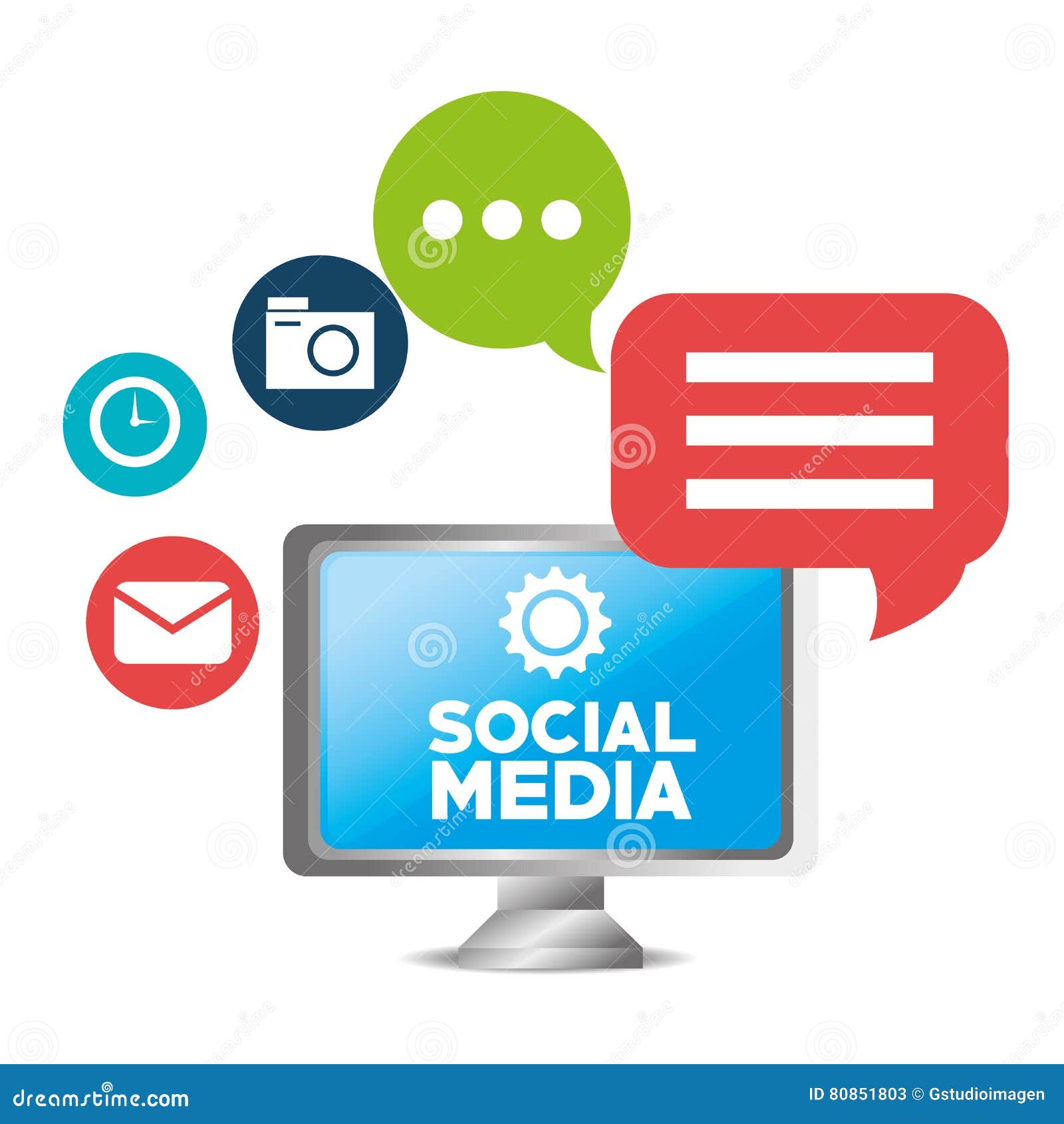 Social Media Concept Technology Communication Stock Vector ...