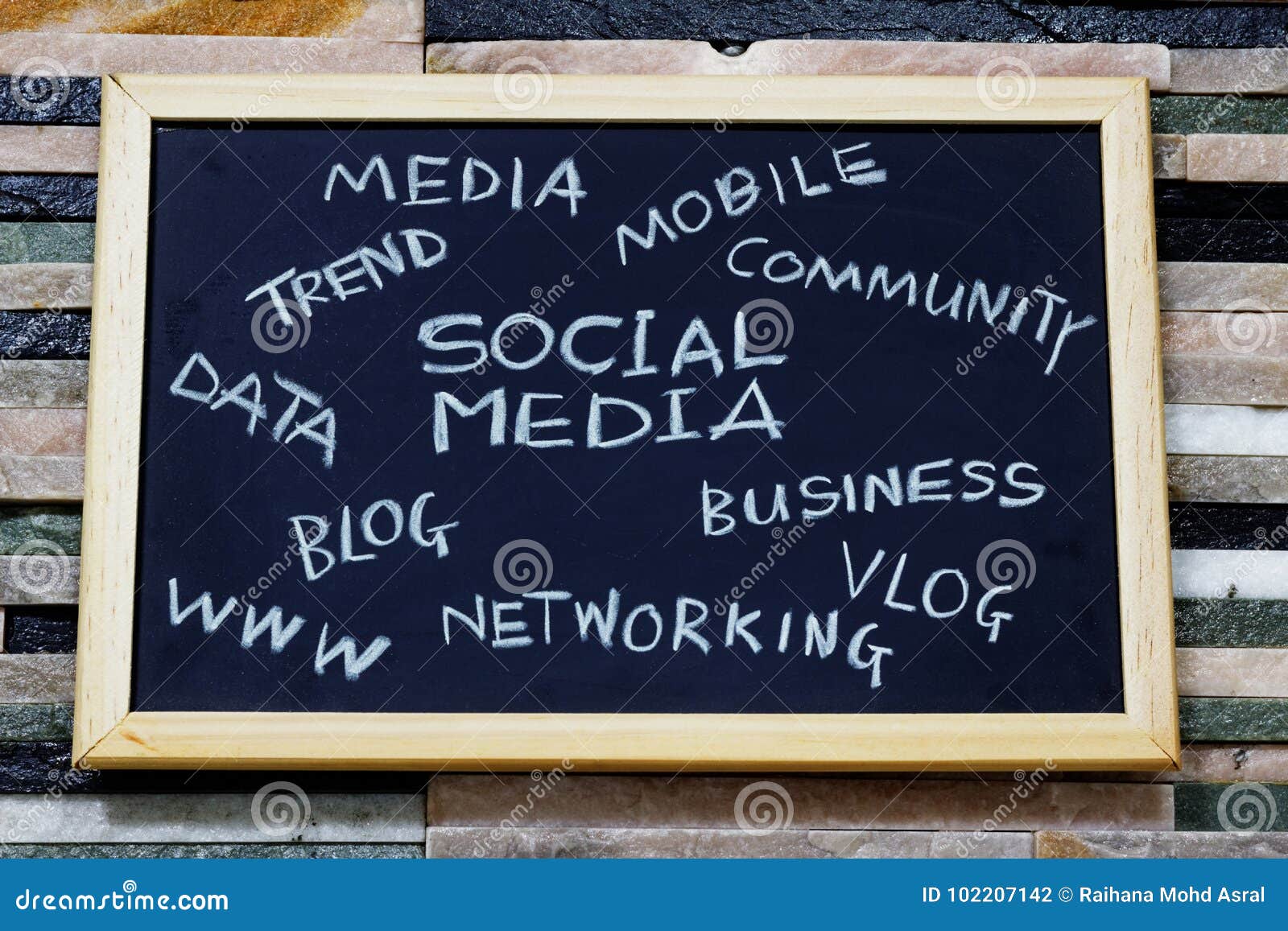 Social Media Concept Text Cloud. Stock Photo - Image of blackboard ...