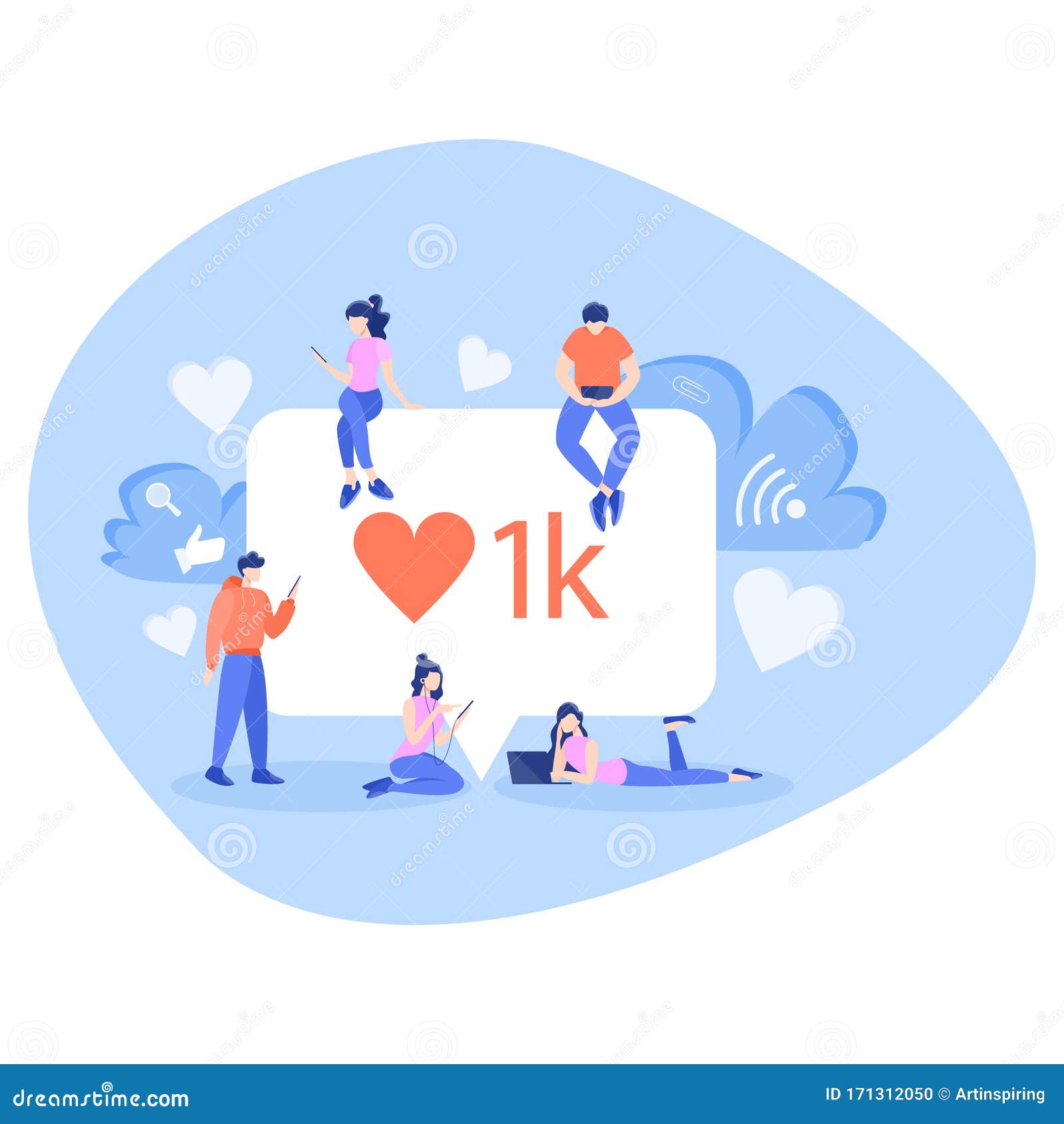 Social Media Concept. Using Network for Posting and Sharing Content ...