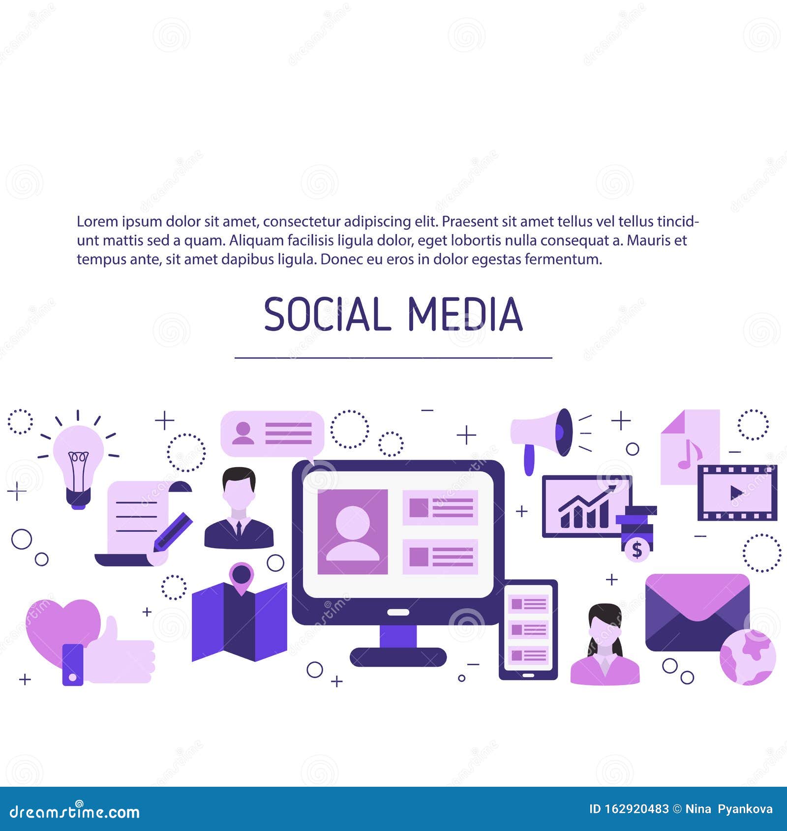 Social Media Connection Background Stock Vector - Illustration of ...