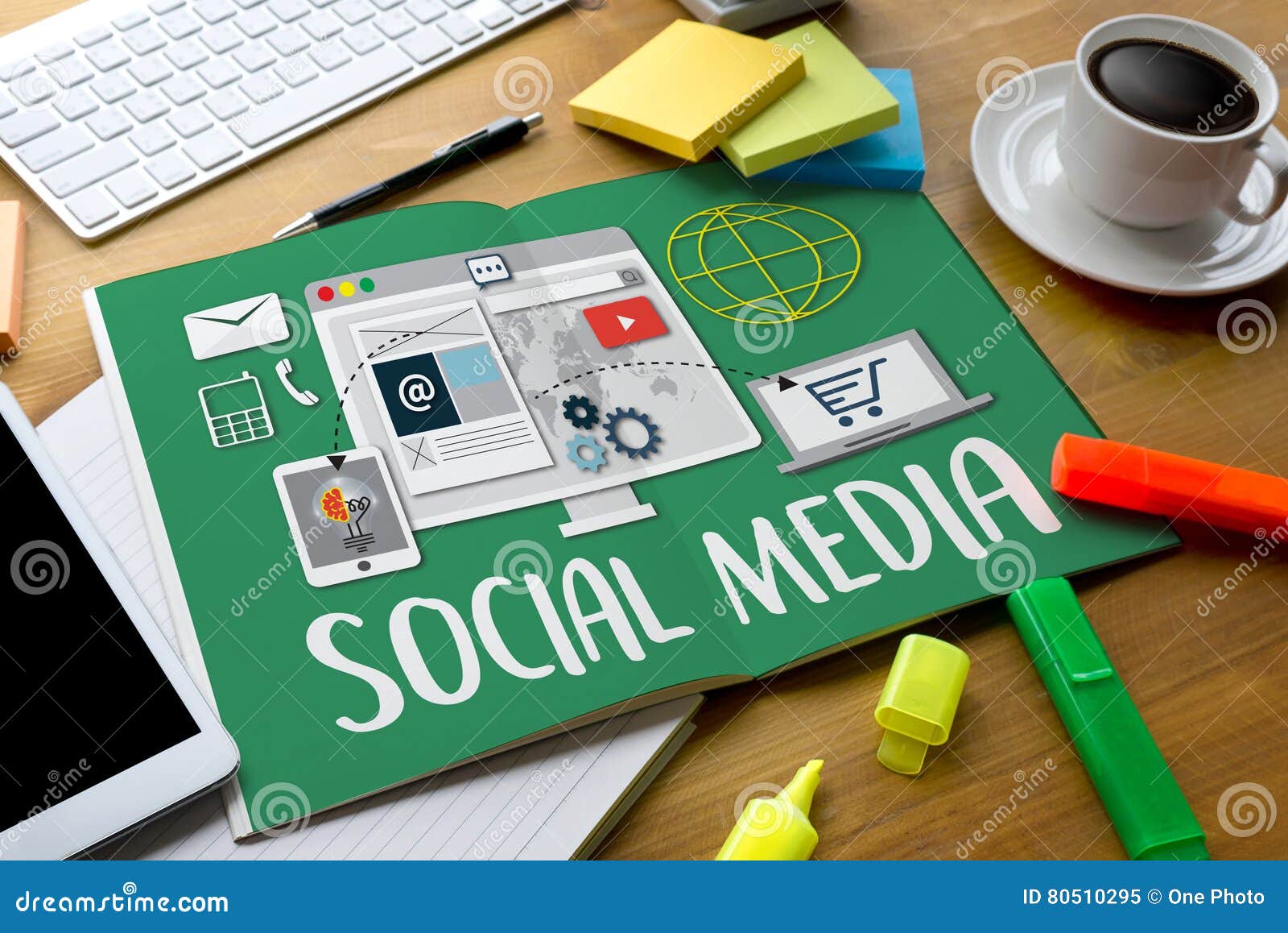 Social Media Connection Communication Global People Using Mobil Stock ...