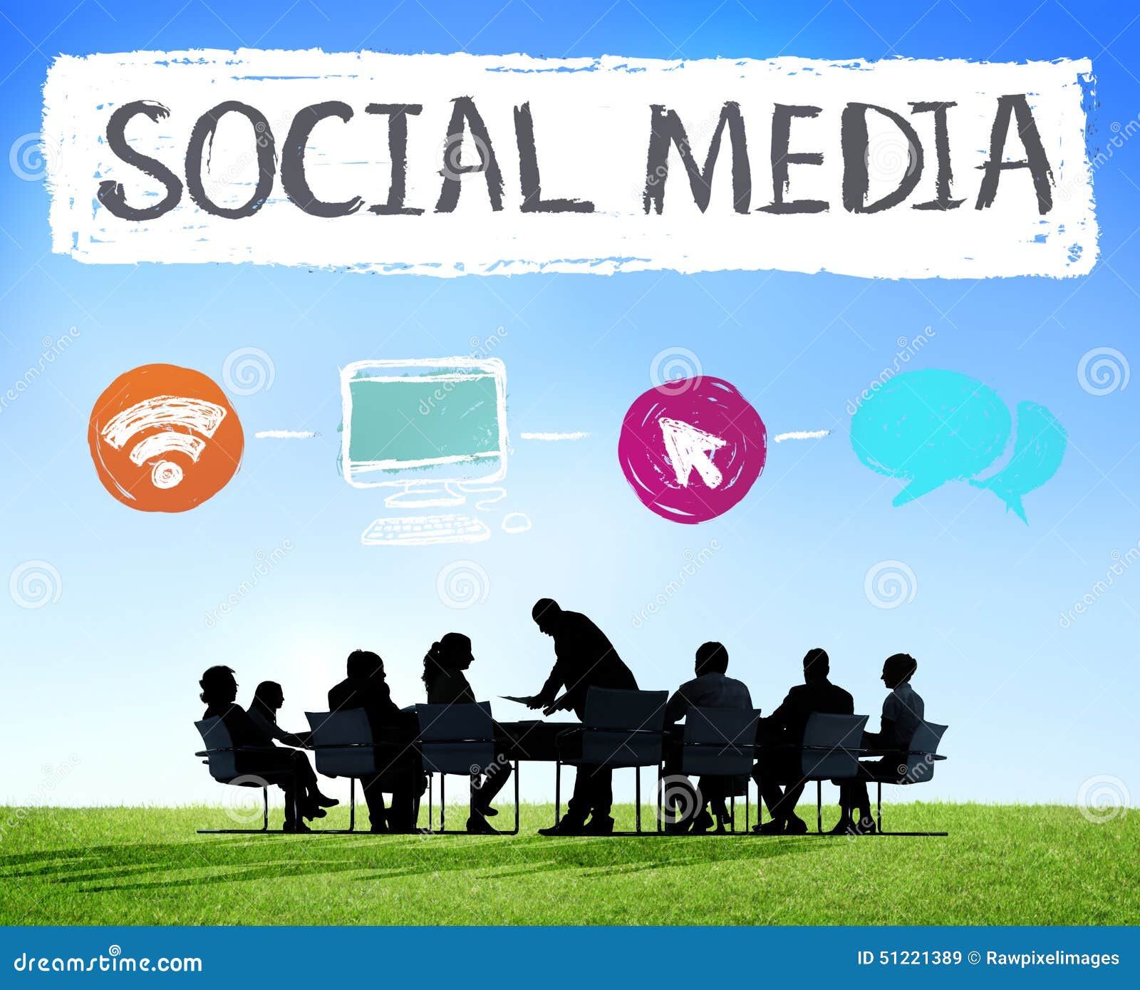 Social Media Connection Communication Technology Network Concept Stock ...