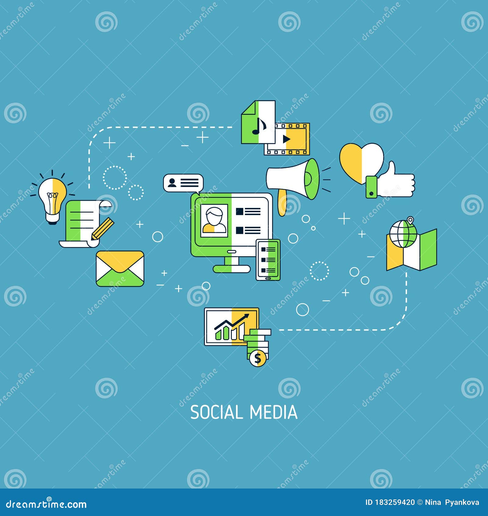 Social Media Connection Concept Stock Vector - Illustration of phone ...