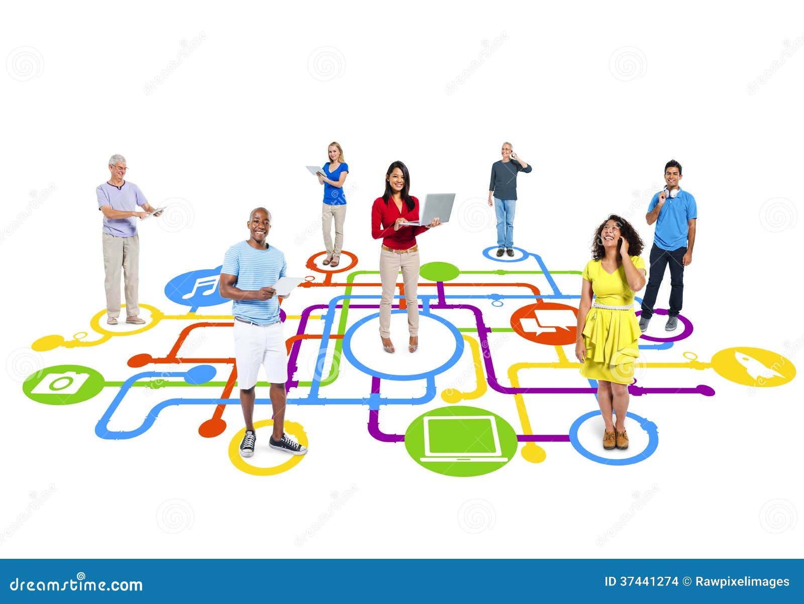 Social Media Connection stock photo. Image of group, business - 37441274