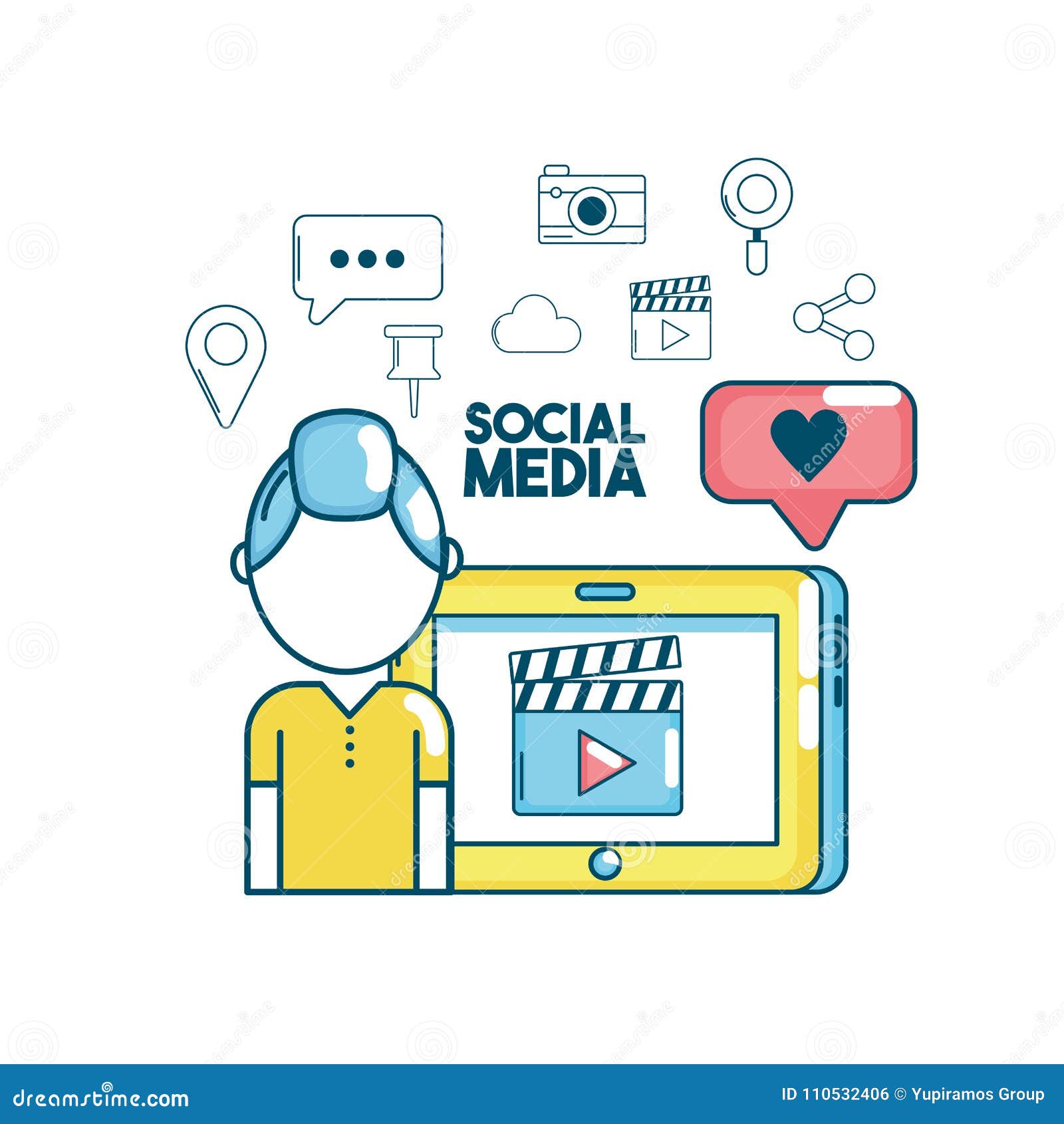 Social Media Connection in the Digital Network Stock Vector ...