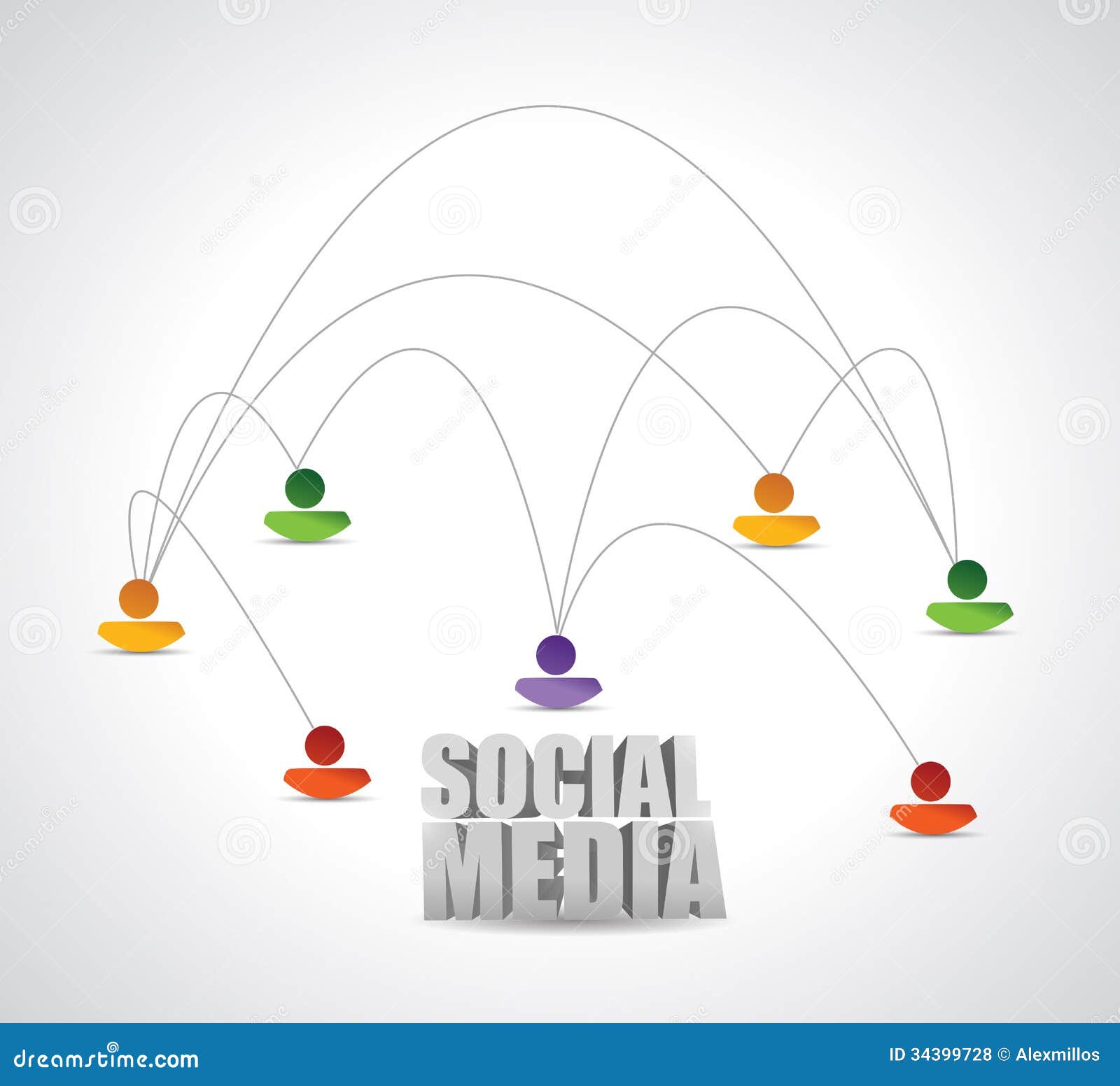 Social Media Connection Network Illustration Stock Illustration ...