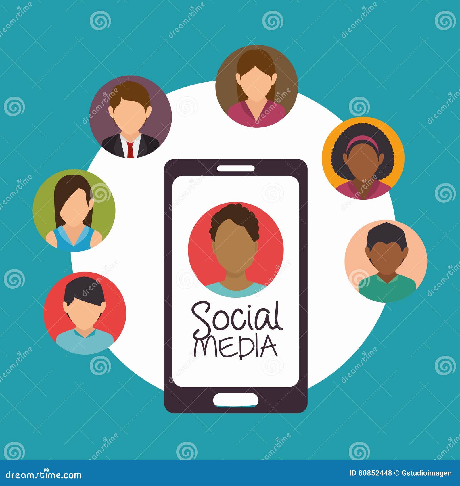 Social Media Connection Persons Design Stock Vector - Illustration of ...