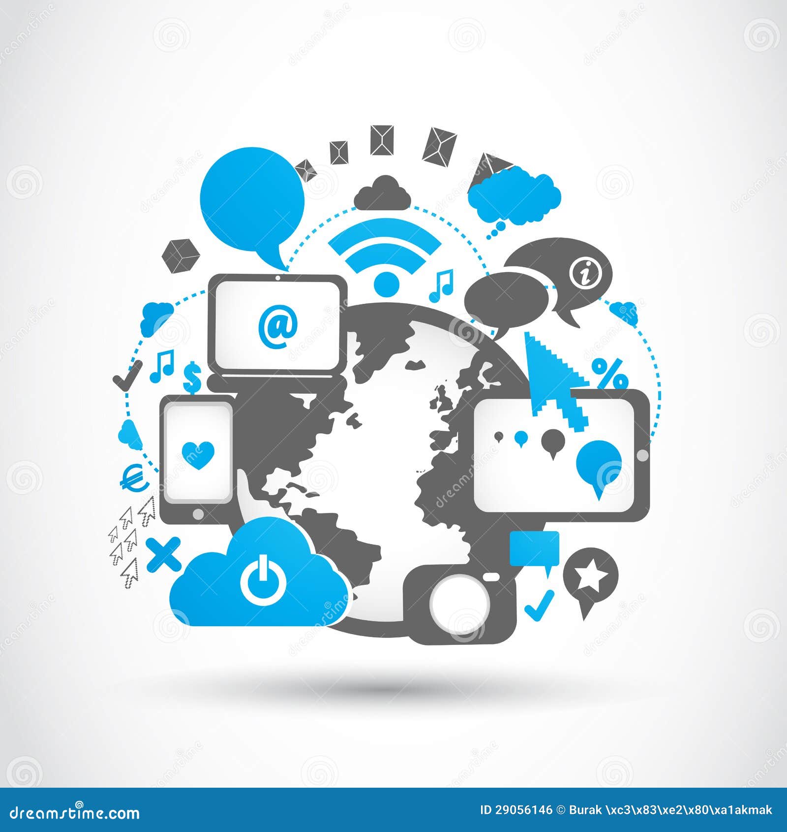 Social Media Connection Technologies Stock Vector - Illustration of ...