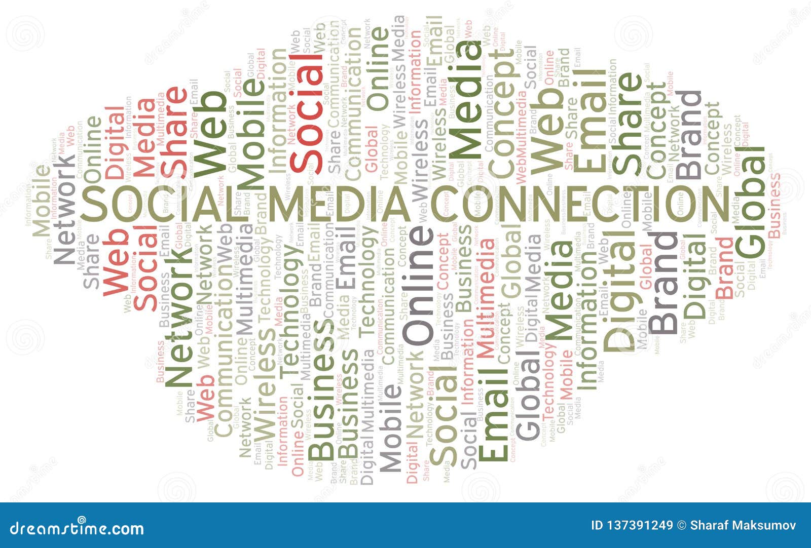 Social Media Connection Word Cloud Stock Illustration - Illustration of ...