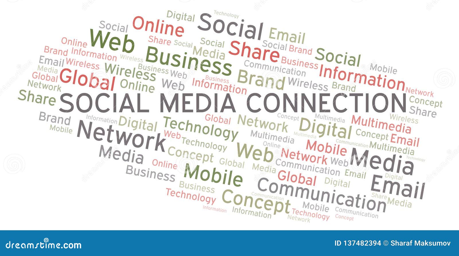 Social Media Connection Word Cloud Stock Illustration - Illustration of ...