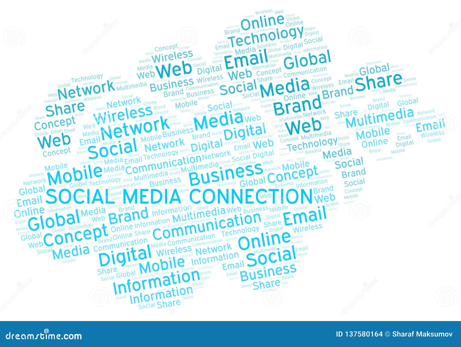 Social Media Connection Word Cloud Stock Illustration - Illustration of ...