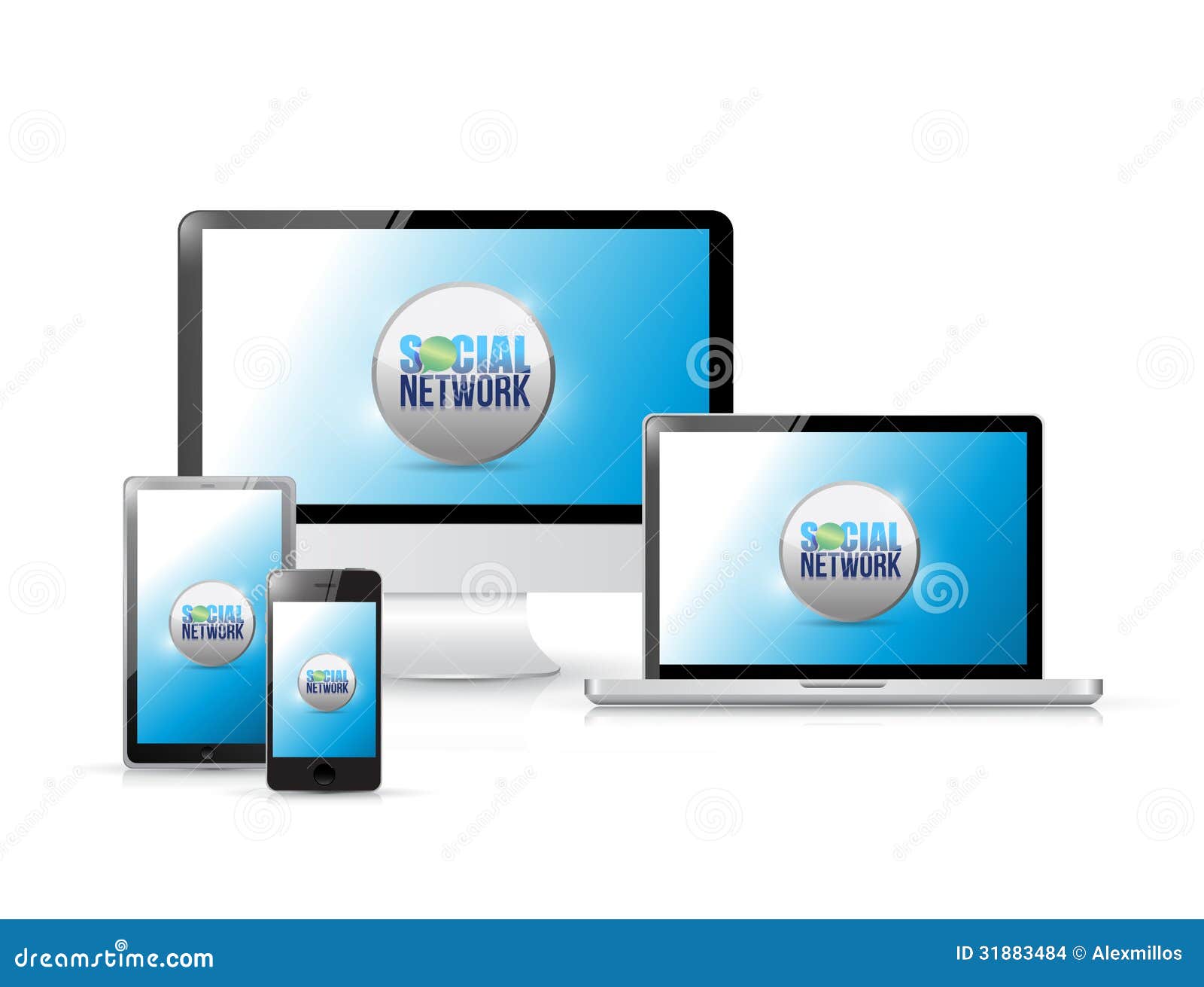 Social Media Connectivity Concept Electronics. Stock Illustration ...