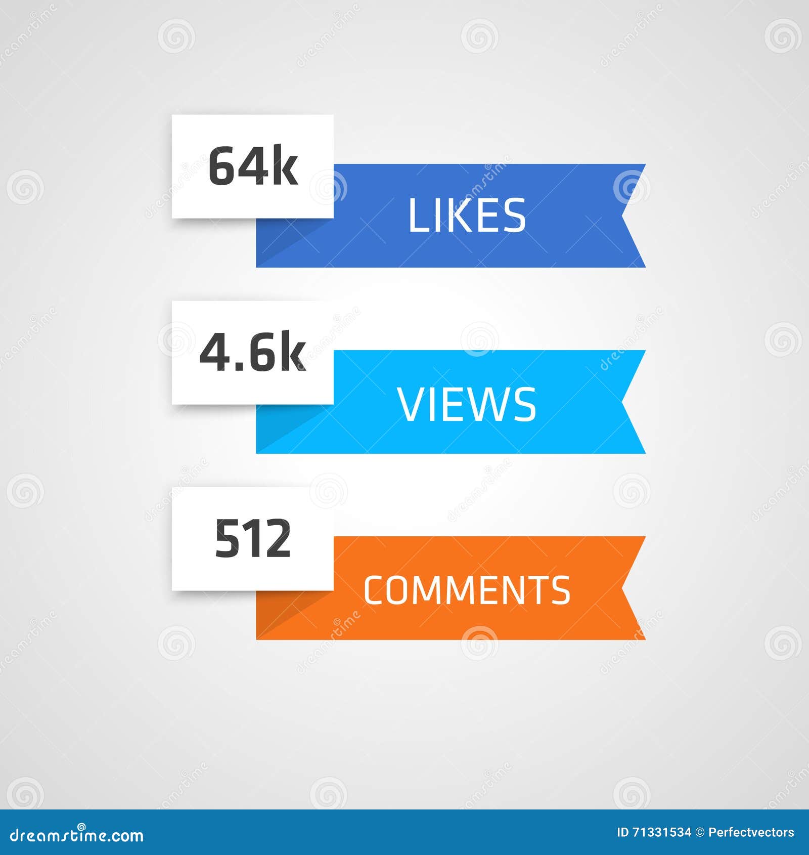Social Media Counters stock vector. Illustration of comment - 71331534